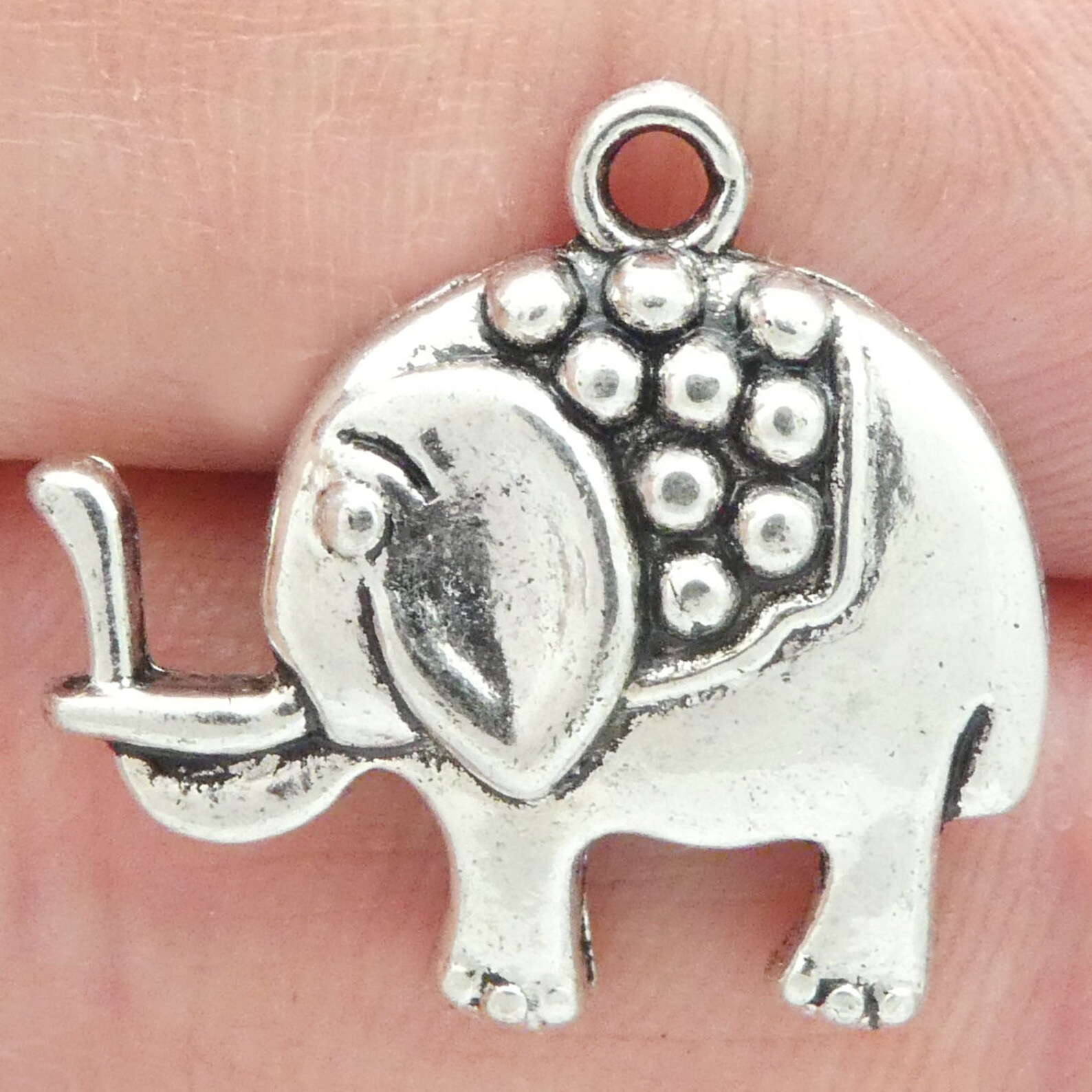 8 Silver Elephant Charm Pendant 22x23mm by TIJC SP0391 - Etsy