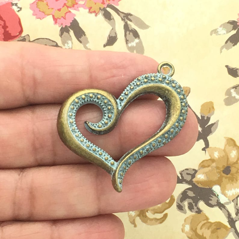 BULK 12 Open Heart Charm Pendant Gold by TIJC SP1178B | Etsy