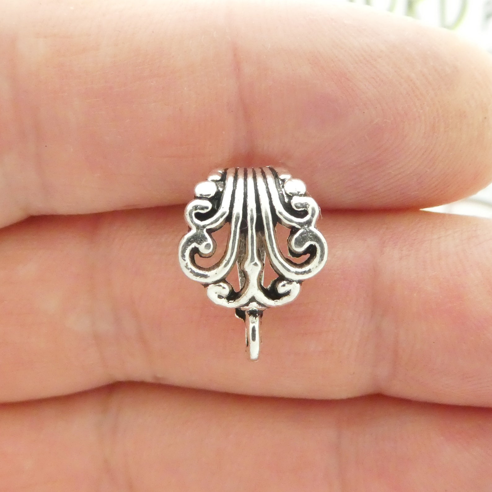 10 Ornate Silver Jewelry Bails 17x13mm by TIJC SP1873 - Etsy