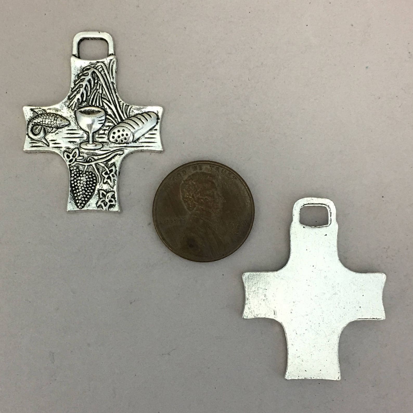 4 First Communion Cross Charm Silver by TIJC SP0404 - Etsy
