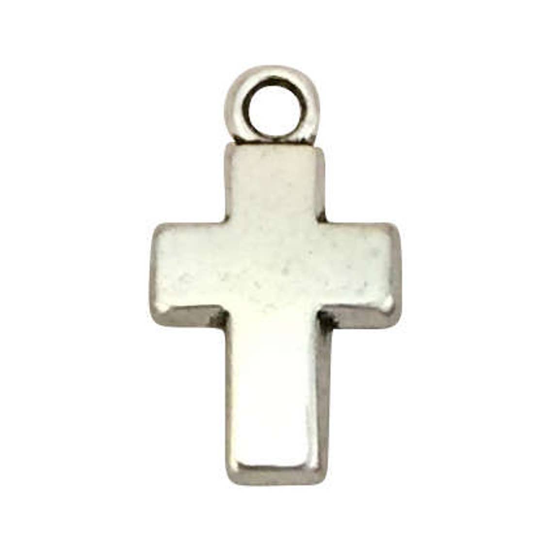 6 Silver Simple Cross Charm Pendant Double Sided by TIJC - Etsy