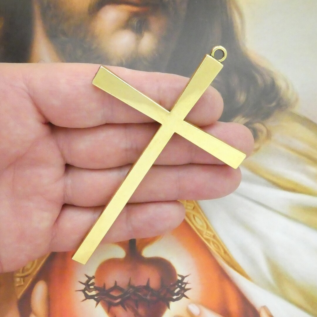 1 Large Gold Cross Pendant by TIJC SP1439 - Etsy