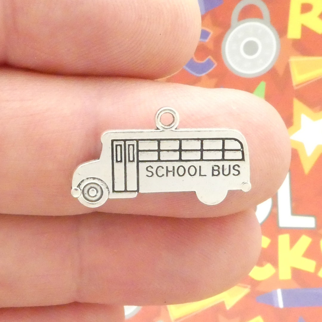 BULK 40 School Bus Charm Silver by TIJC SP0137B - Etsy