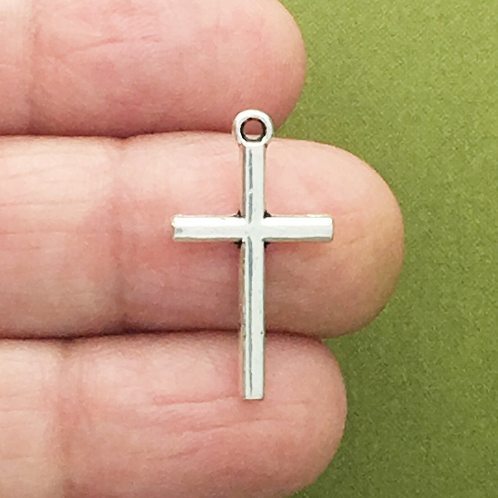 BULK 40 Simple Silver Cross Charm Pendant Small by TIJC - Etsy