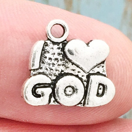 BULK 40 I Love God Charms by TIJC SP0944B | Etsy