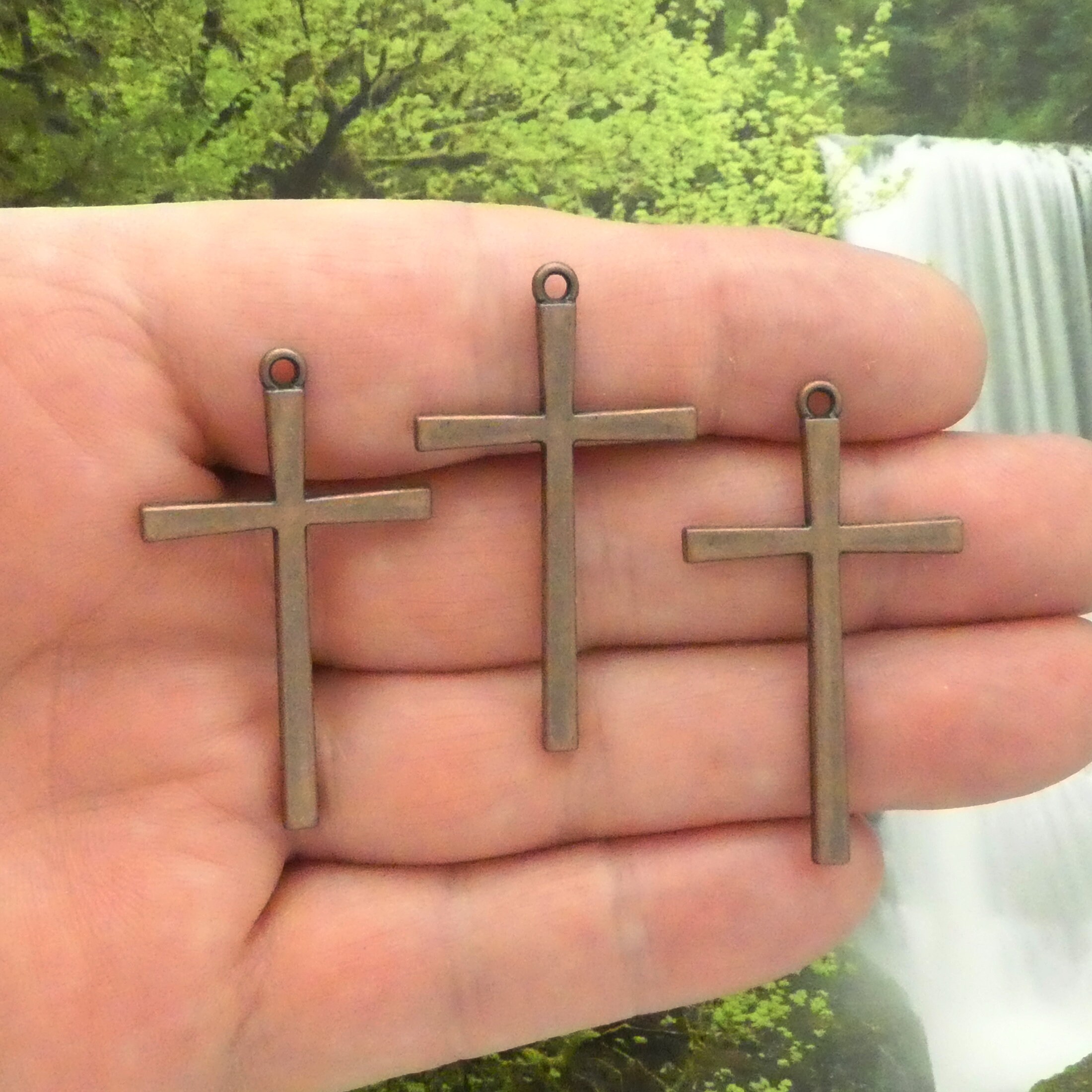 BULK 20 Copper Simple Cross Charm Pendant by TIJC SP1524B - Etsy