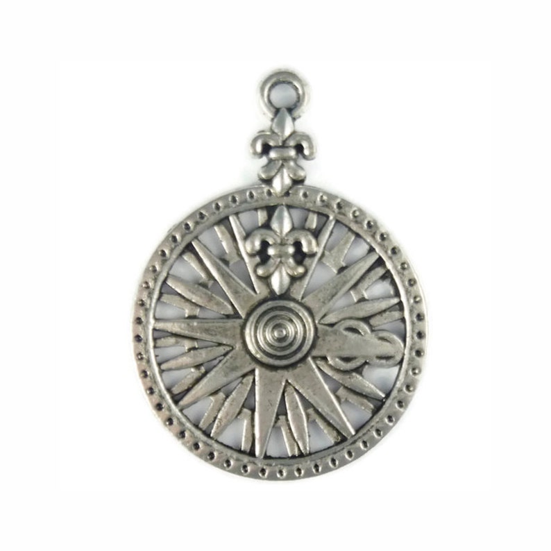 BULK 12 Compass Charm Pendant Silver SP0907B - Etsy