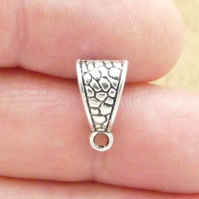 12 Silver Jewelry Bails for Pendants 14x7mm by TIJC SP0789 - Etsy