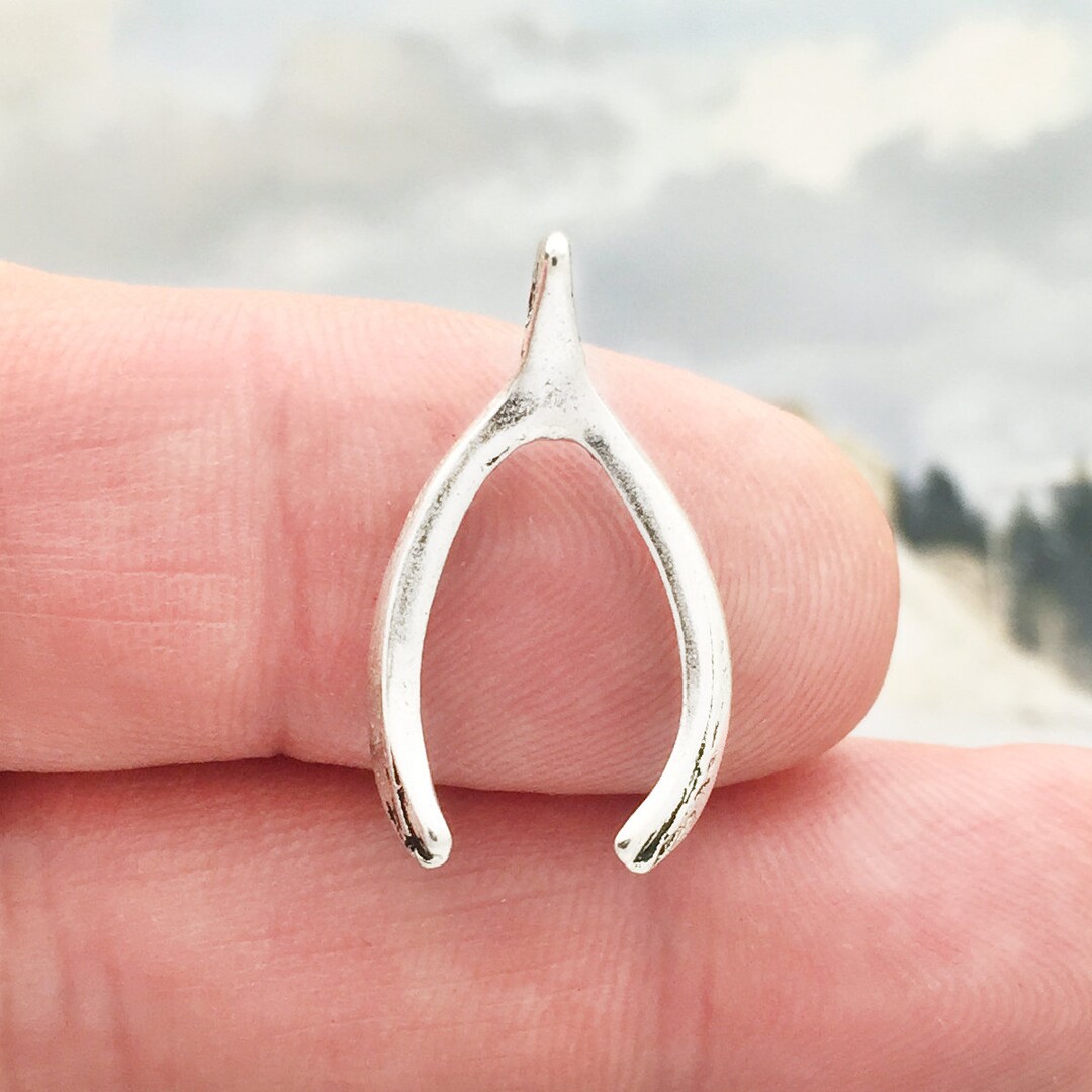 5 Wishbone Charm Silver by TIJC SP1048 - Etsy