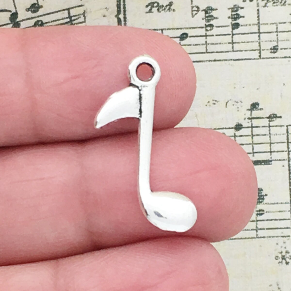 BULK 60 Silver Music Note Charm by TIJC SP0061B - Etsy