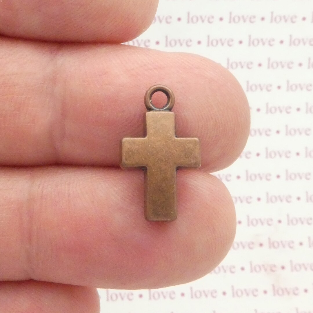 6 Simple Cross Charm Copper by TIJC SP1566 - Etsy