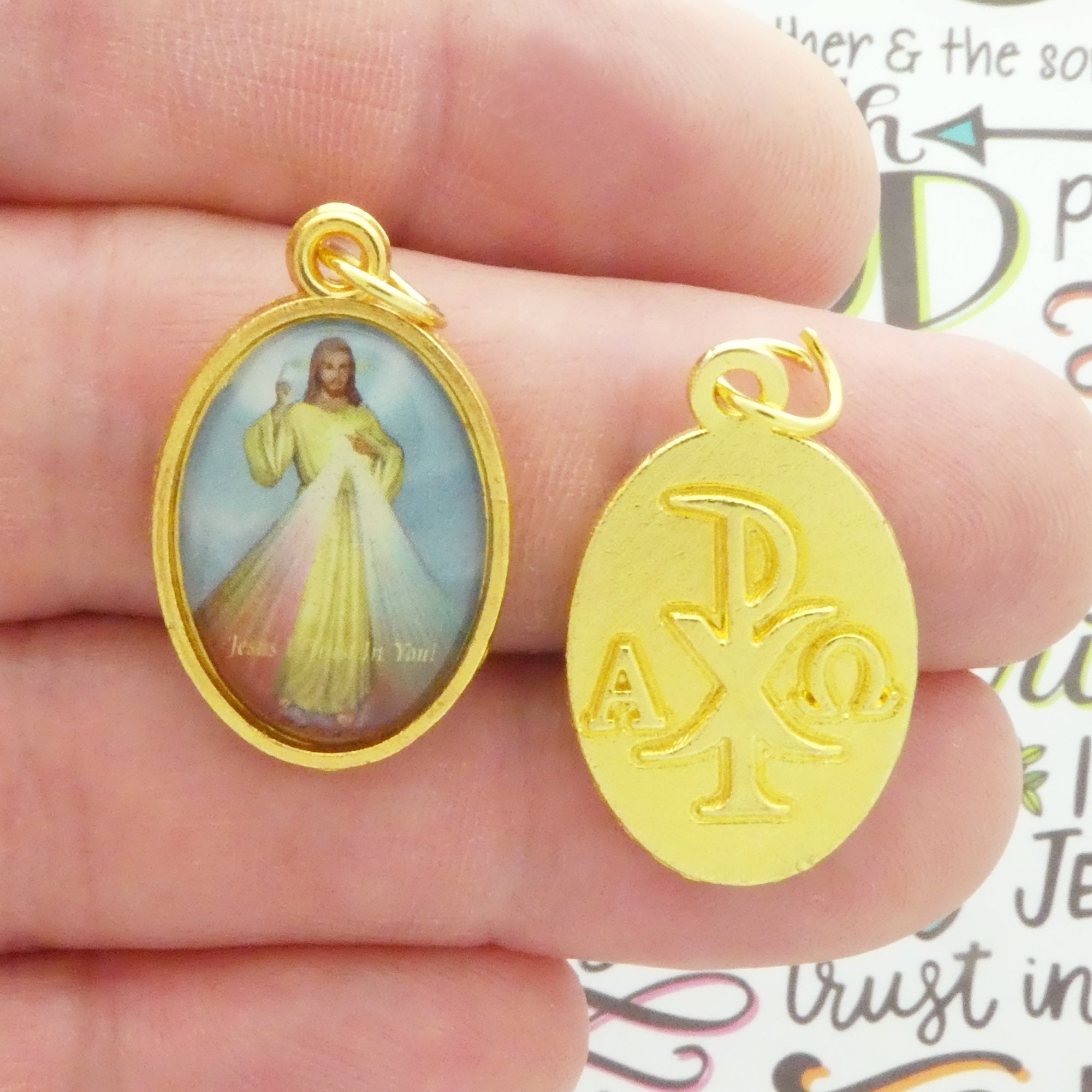 1 Divine Mercy Medals Bulk in Gold Pewter by TIJC SP6020 - Etsy