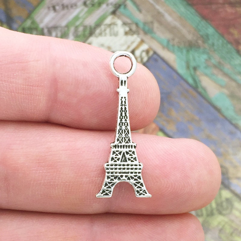 Eiffel Tower Silver Charm - Etsy