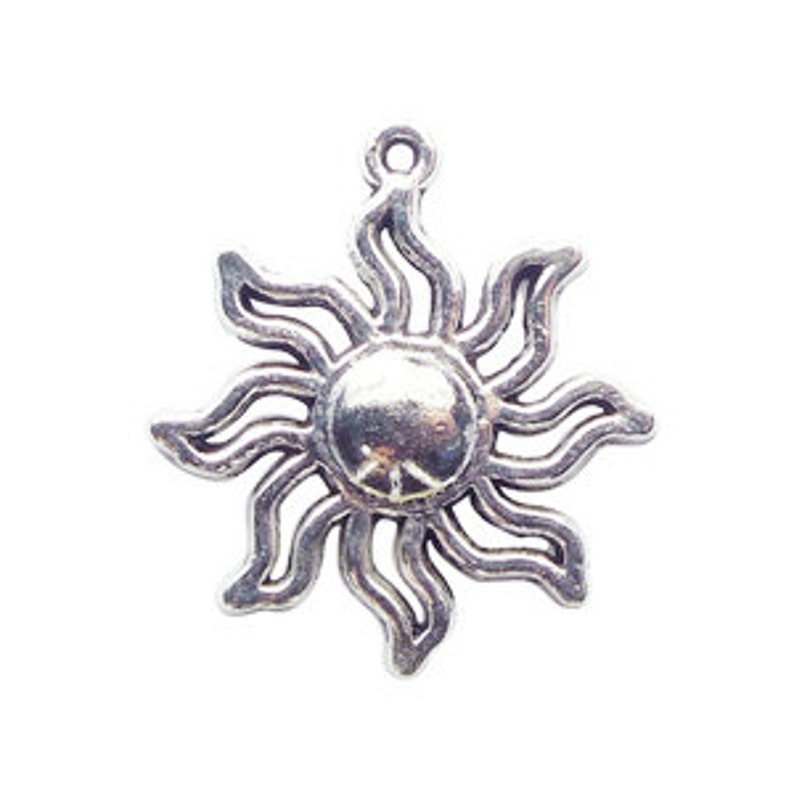 5 Silver Sun Charm Pendant by TIJC SP0675 - Etsy
