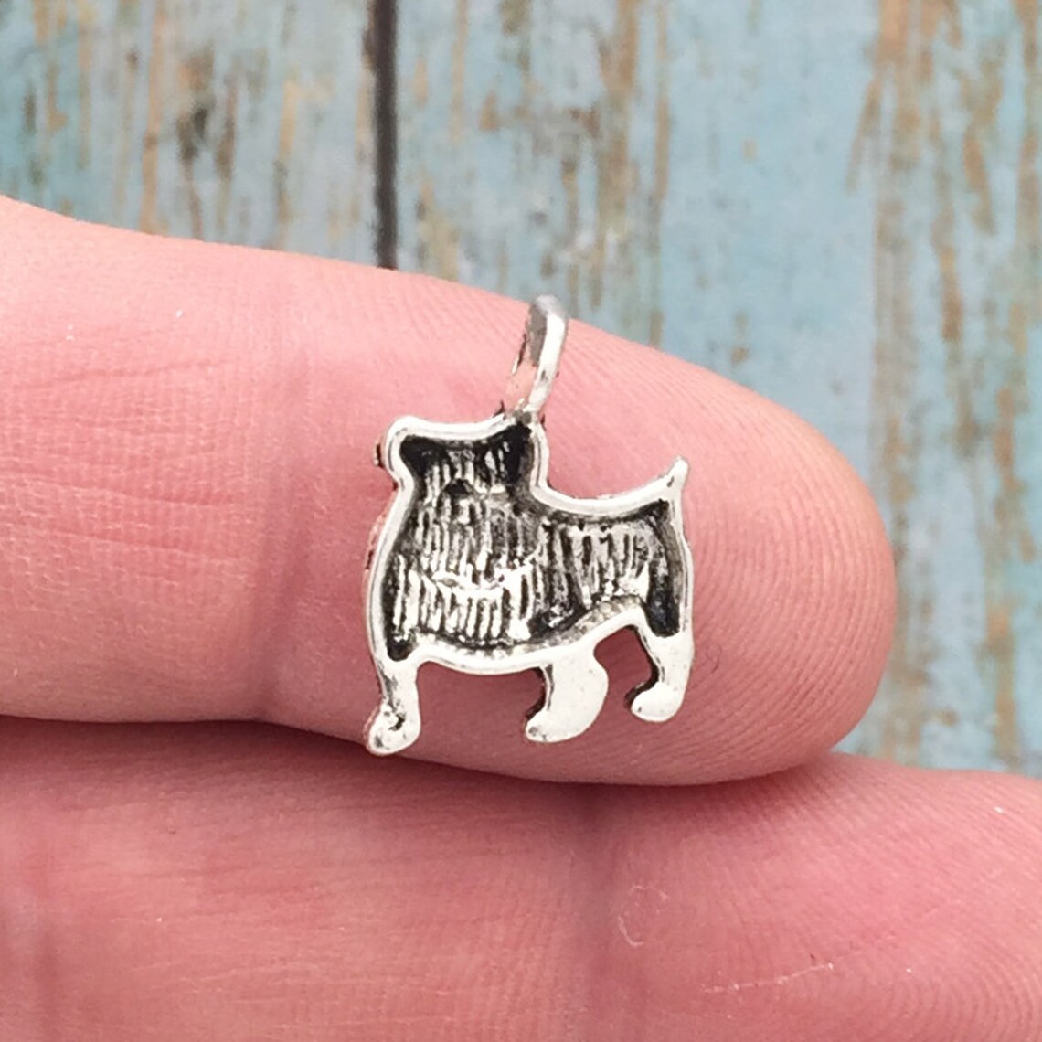 Bulk 50 Silver Bulldog Charm Dog Pendant 17x13mm by TIJC | Etsy