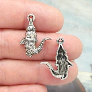 10 Alligator Silver Gator Charm 25x19mm by TIJC SP1038 - Etsy