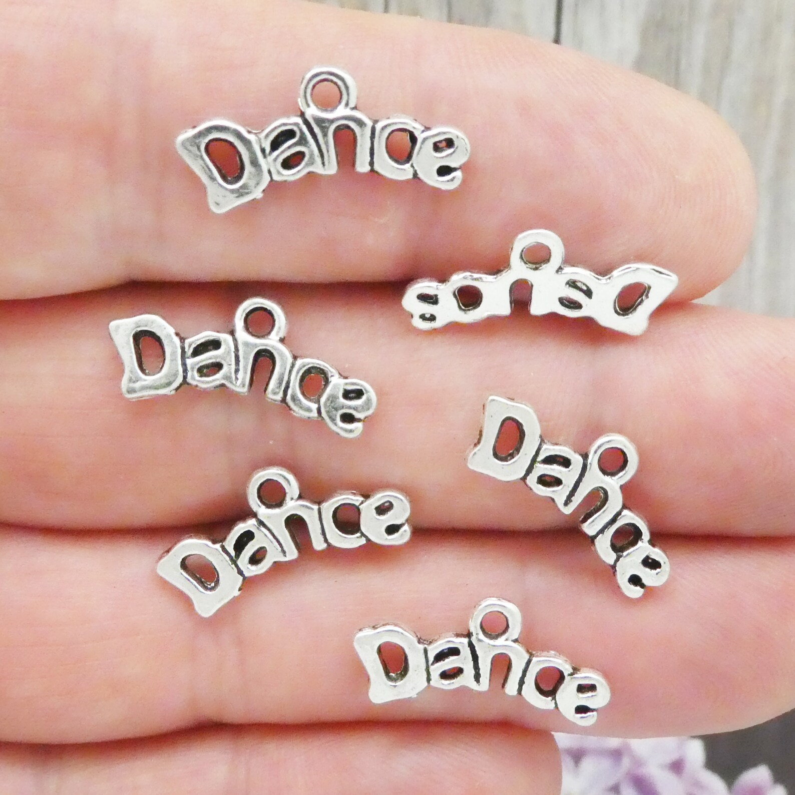 BULK 60 Silver Dance Charm Pendant 9x20mm by TIJC SP0828B | Etsy