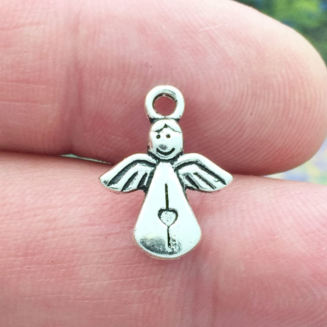 15 Small Angel Charm Silver by TIJC SP0424 - Etsy