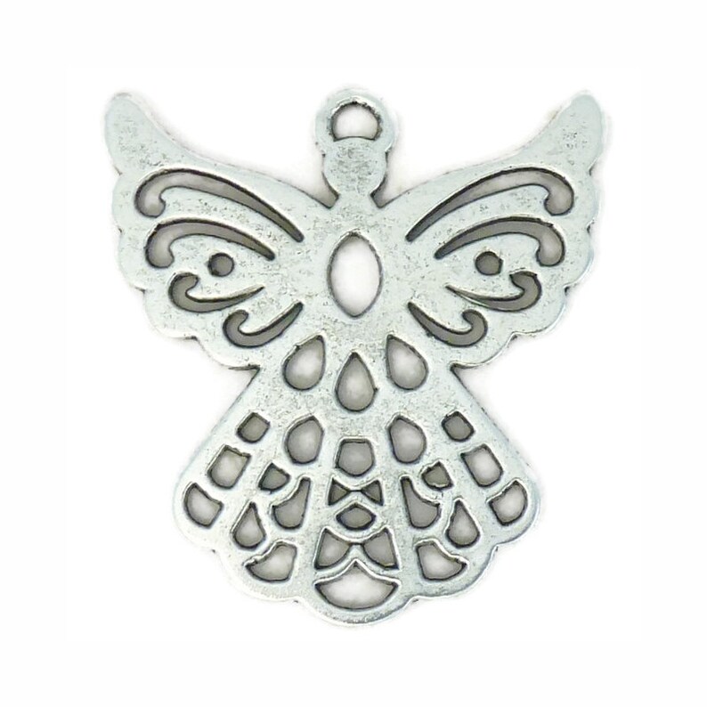 4 Filigree Angel Charm Pendant Silver by TIJC SP1163 | Etsy
