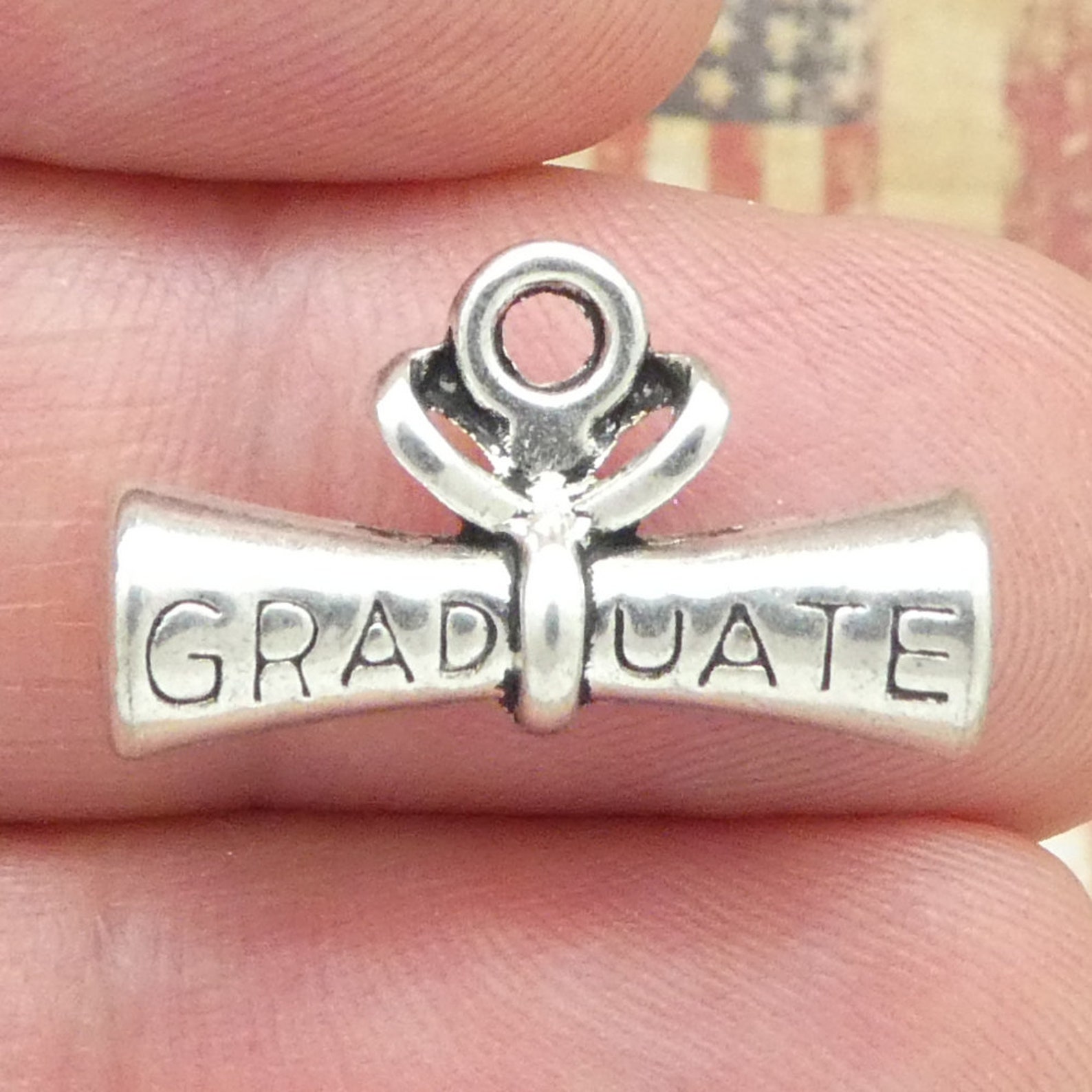 5 Silver Diploma Charm Graduation Pendant by TIJC SP1007 - Etsy