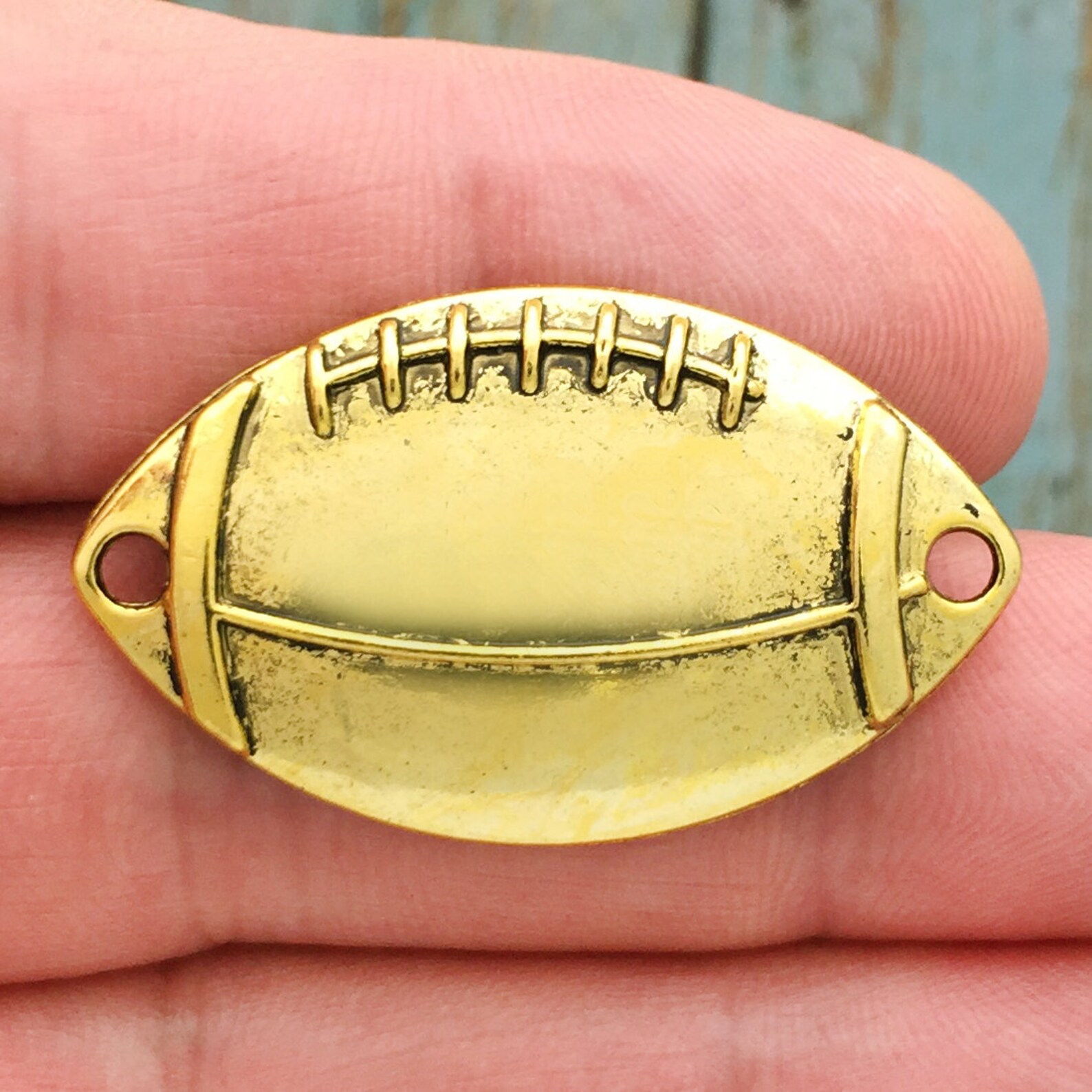 4 Football Charm Bracelet Connector Gold by TIJC SP1718 - Etsy