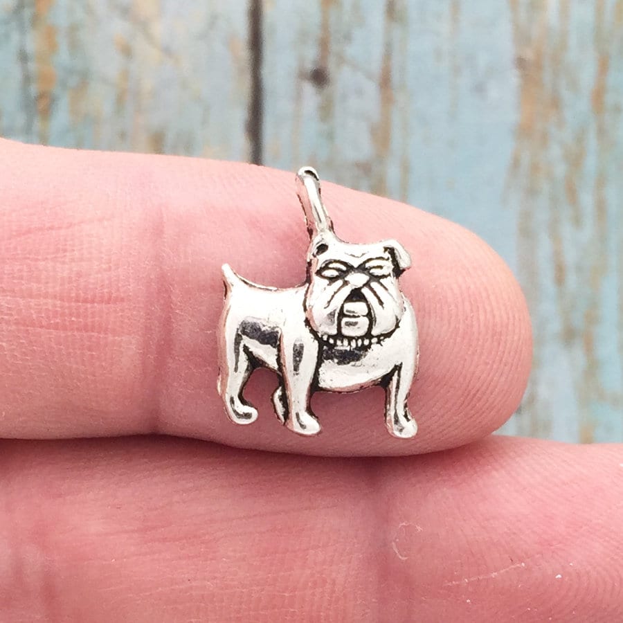 BULK 50 Silver Bulldog Charm Dog Pendant 17x13mm by TIJC | Etsy