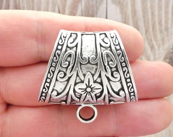 Large Hammered Artisan Jewelry Bail and Enhancer in Gold | Etsy