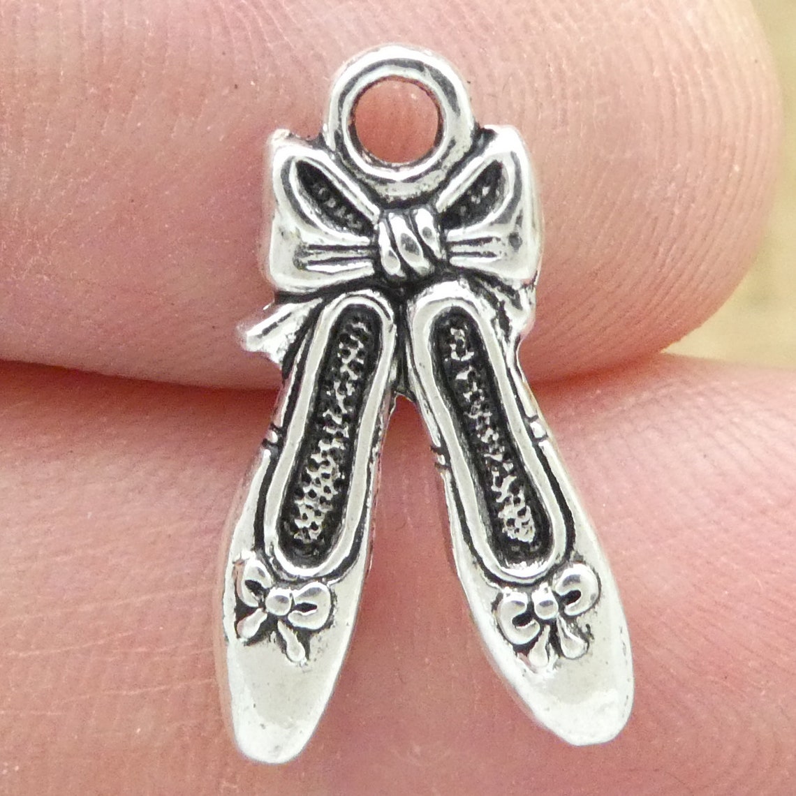 10 Ballet Shoes Charm Silver by TIJC SP1792 - Etsy