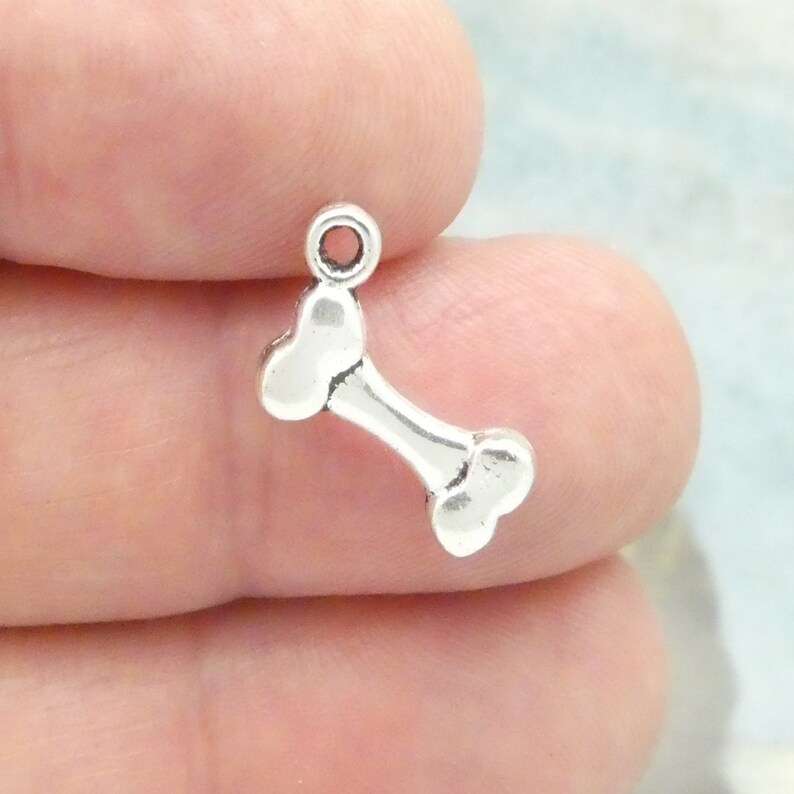 12 Silver Dog Bone Charm Pendant 17x11mm by TIJC SP0590 - Etsy