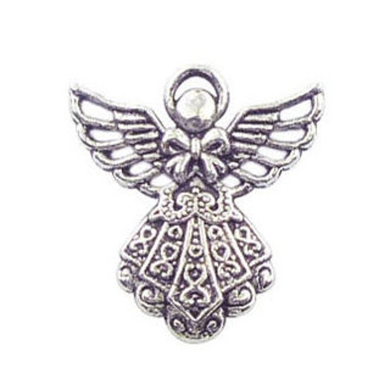 6 Filigree Silver Angel Charm Pendant by TIJC SP0088 - Etsy
