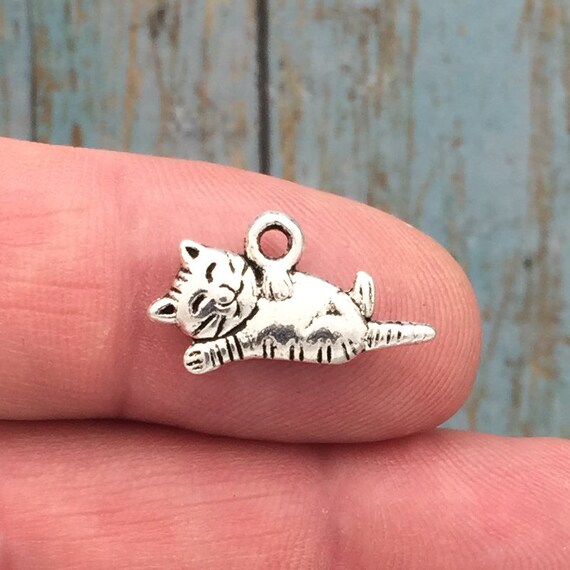 12 Cat Charm Silver by TIJC SP0543 | Etsy