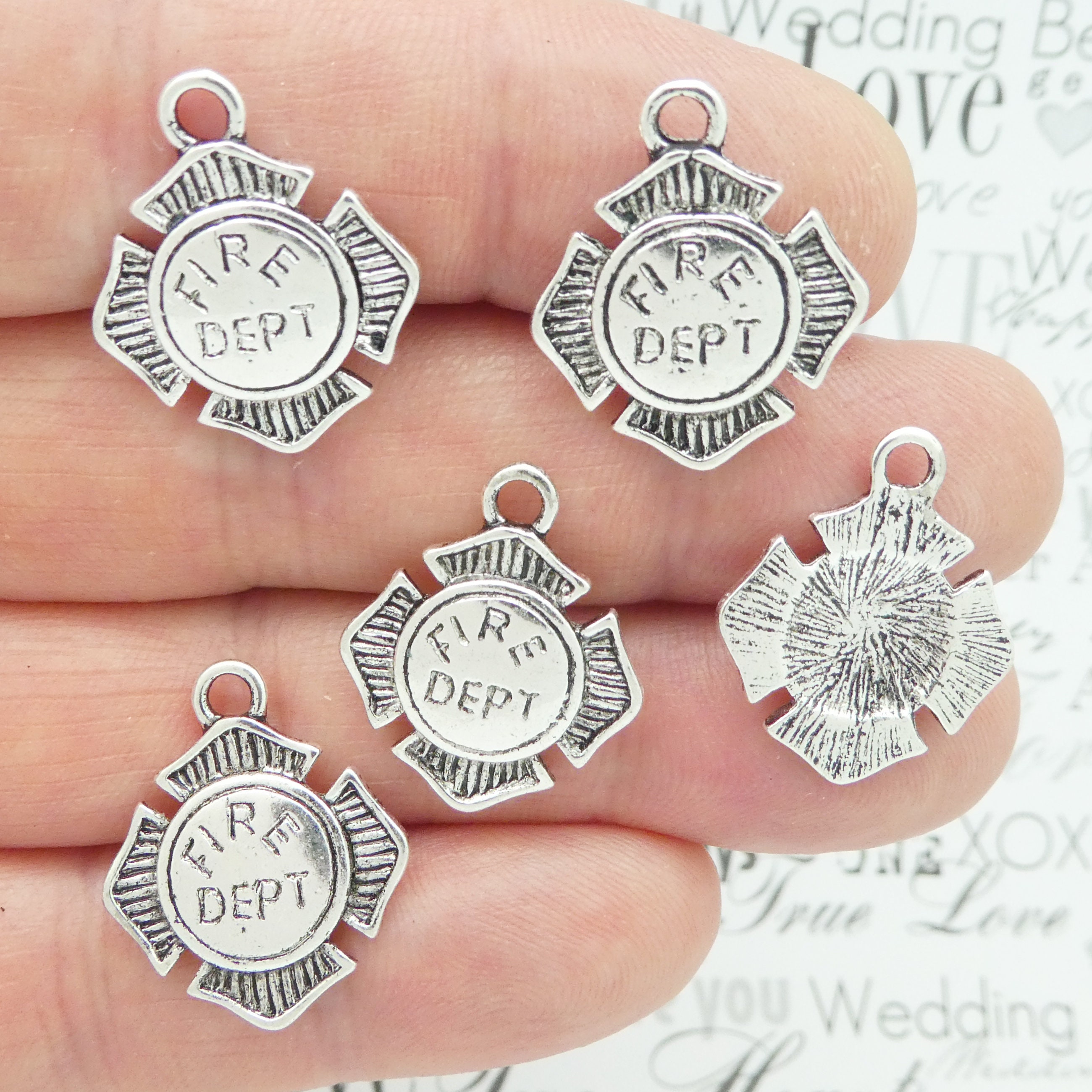 3 Firefighter Charm Silver by TIJC SP1783 - Etsy