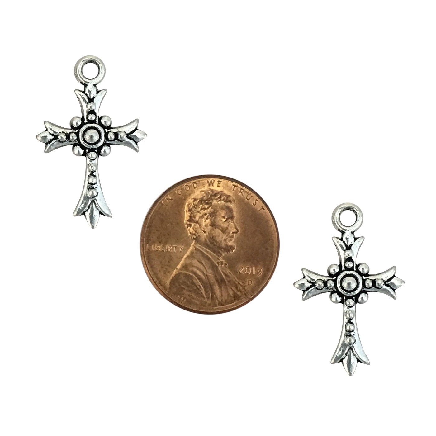 10 Silver Orthodox Cross Charm 24x15mm by TIJC SP1406 | Etsy