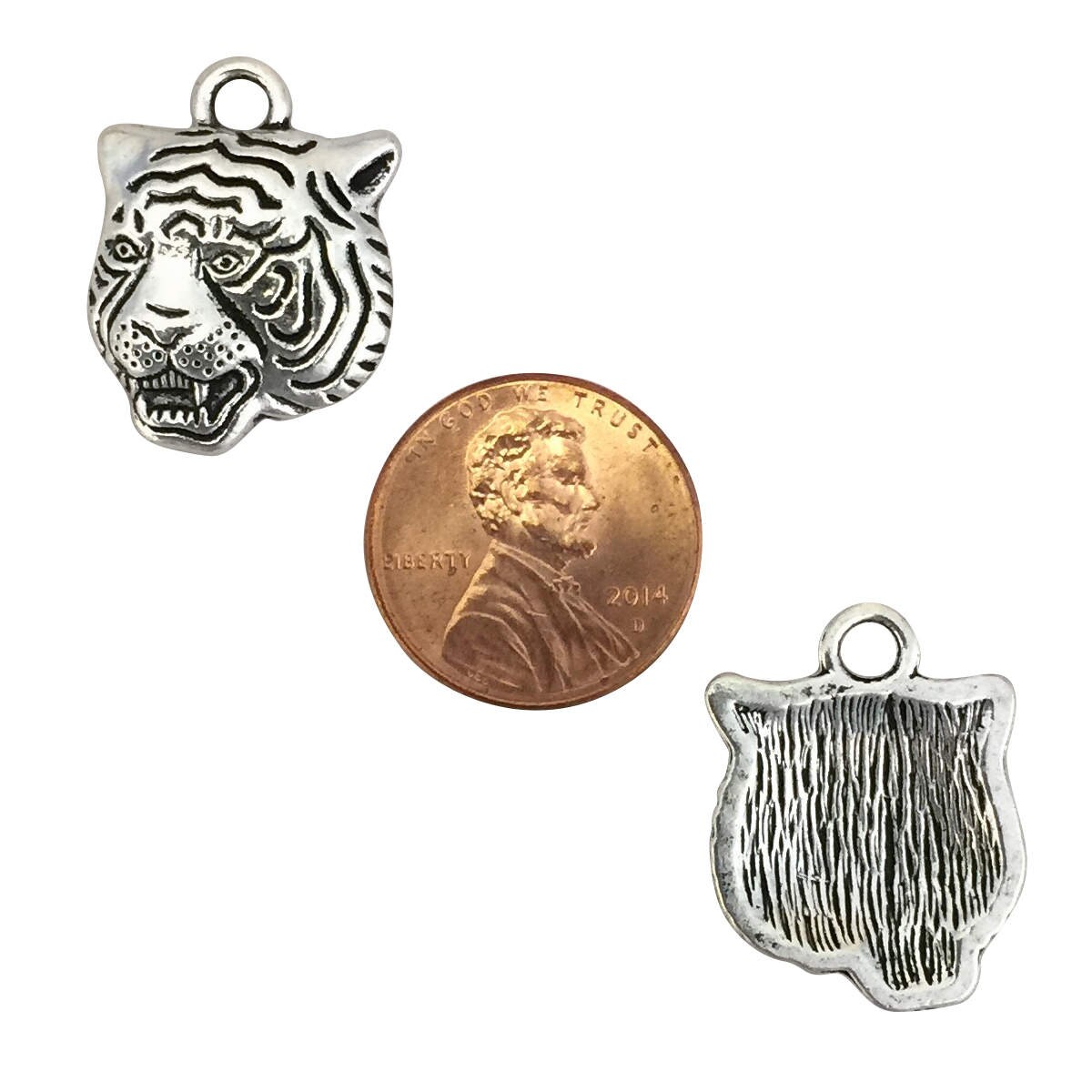 5 Head of a Silver Tiger Charm Pendant for Necklace or | Etsy