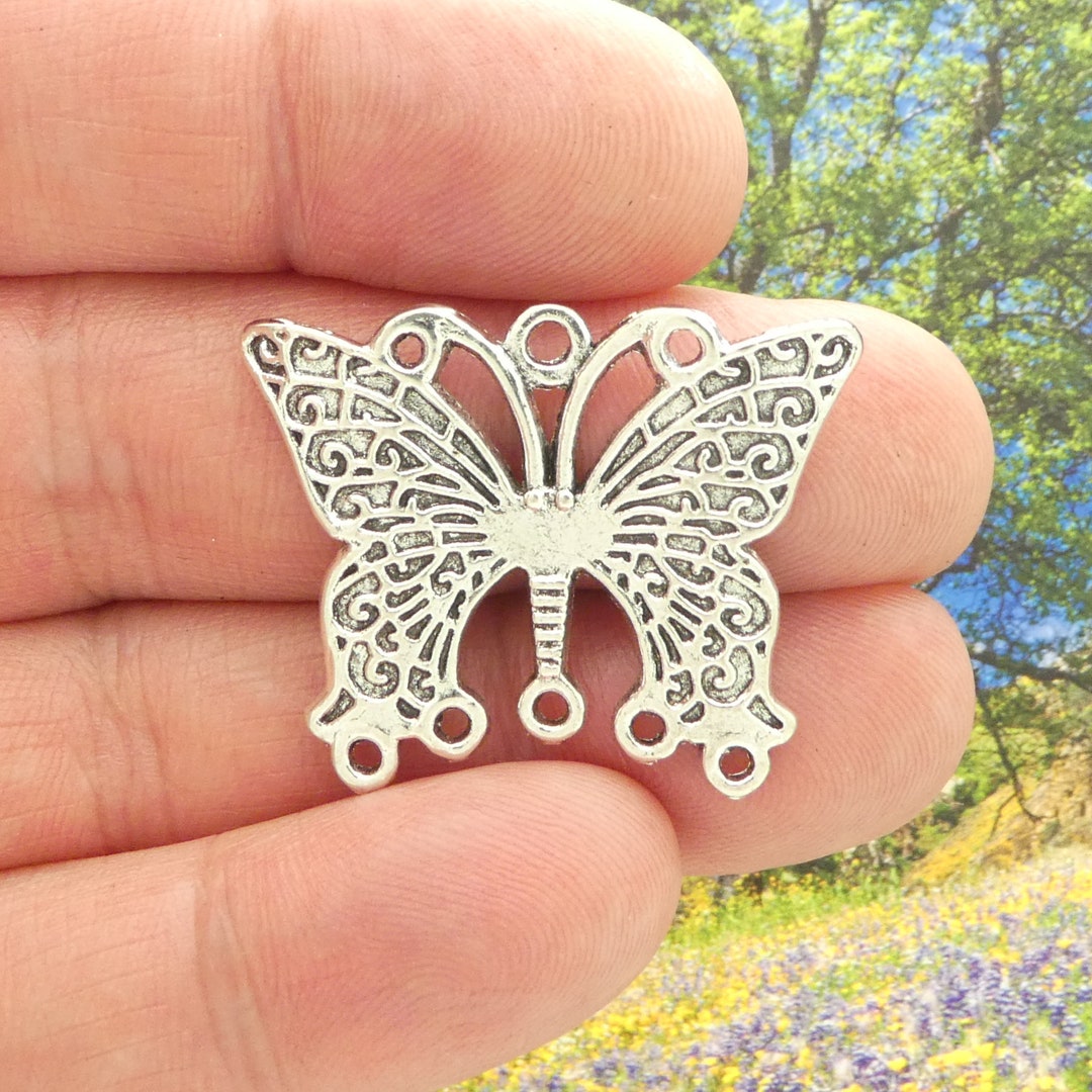 5 Silver Butterfly Charms Bulk by TIJC SP0626 - Etsy