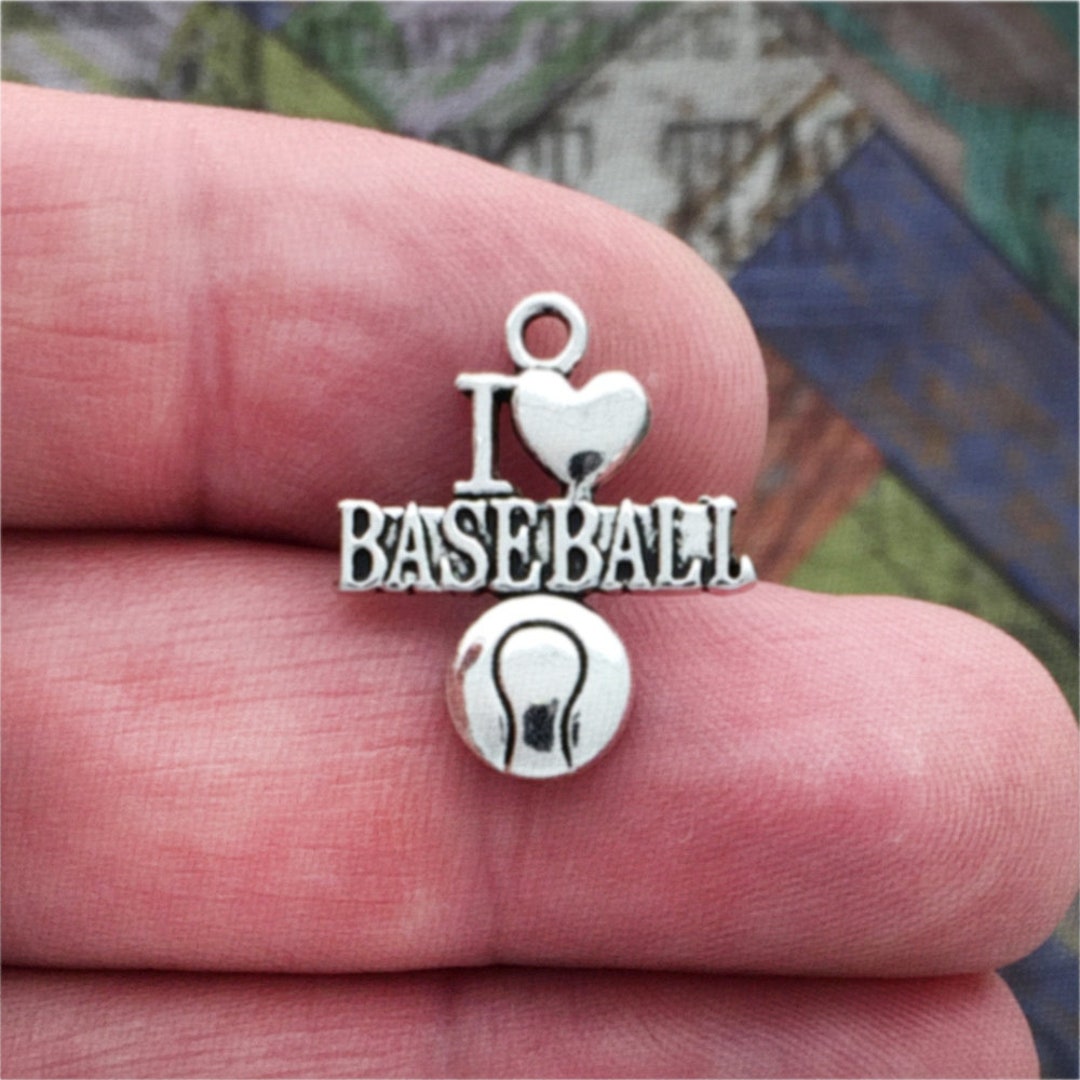 BULK 30 Silver I Love Baseball Charm Pendant by TIJC SP0020B - Etsy