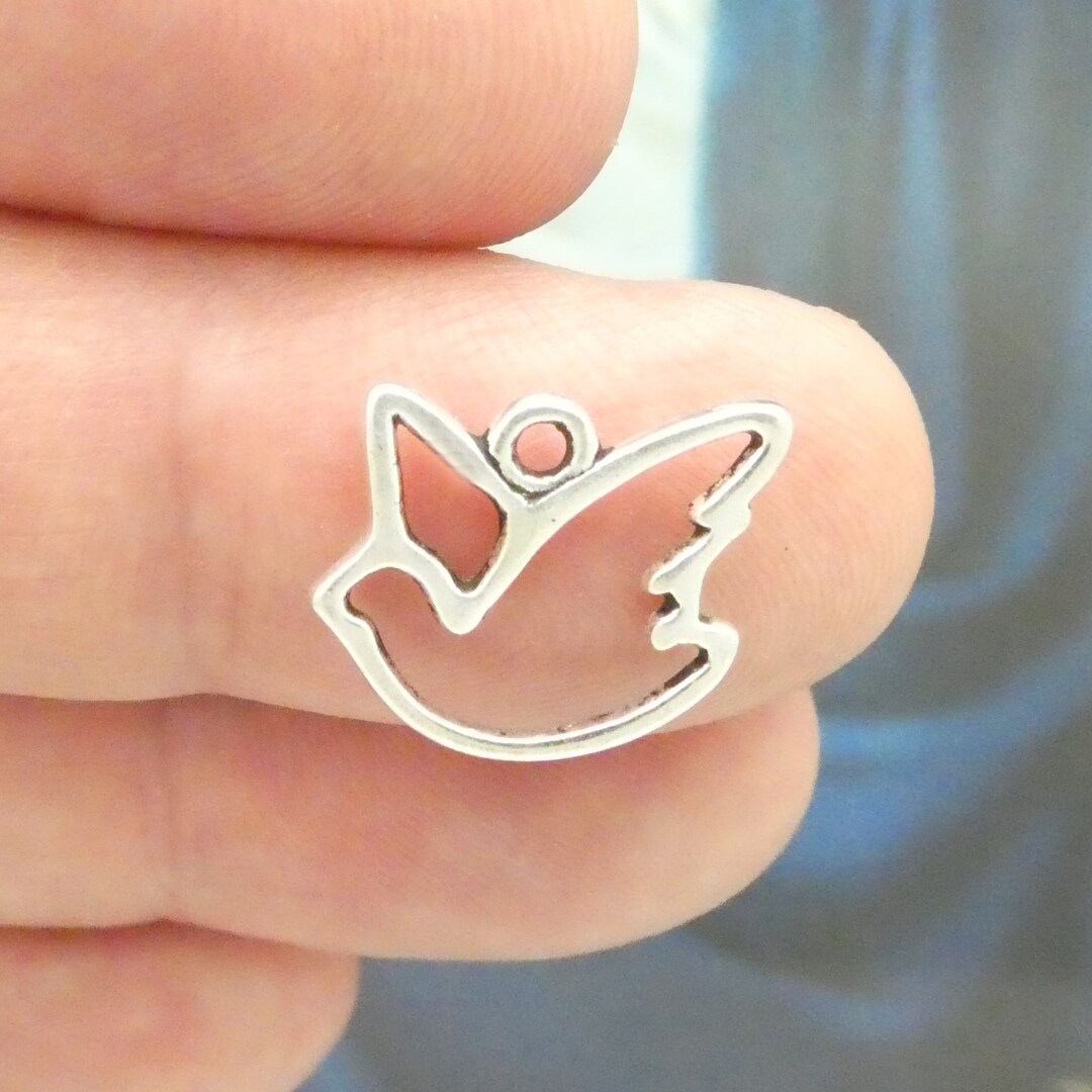 BULK 80 Silver Peace Dove Charm 13x16mm by TIJC SP1097B - Etsy