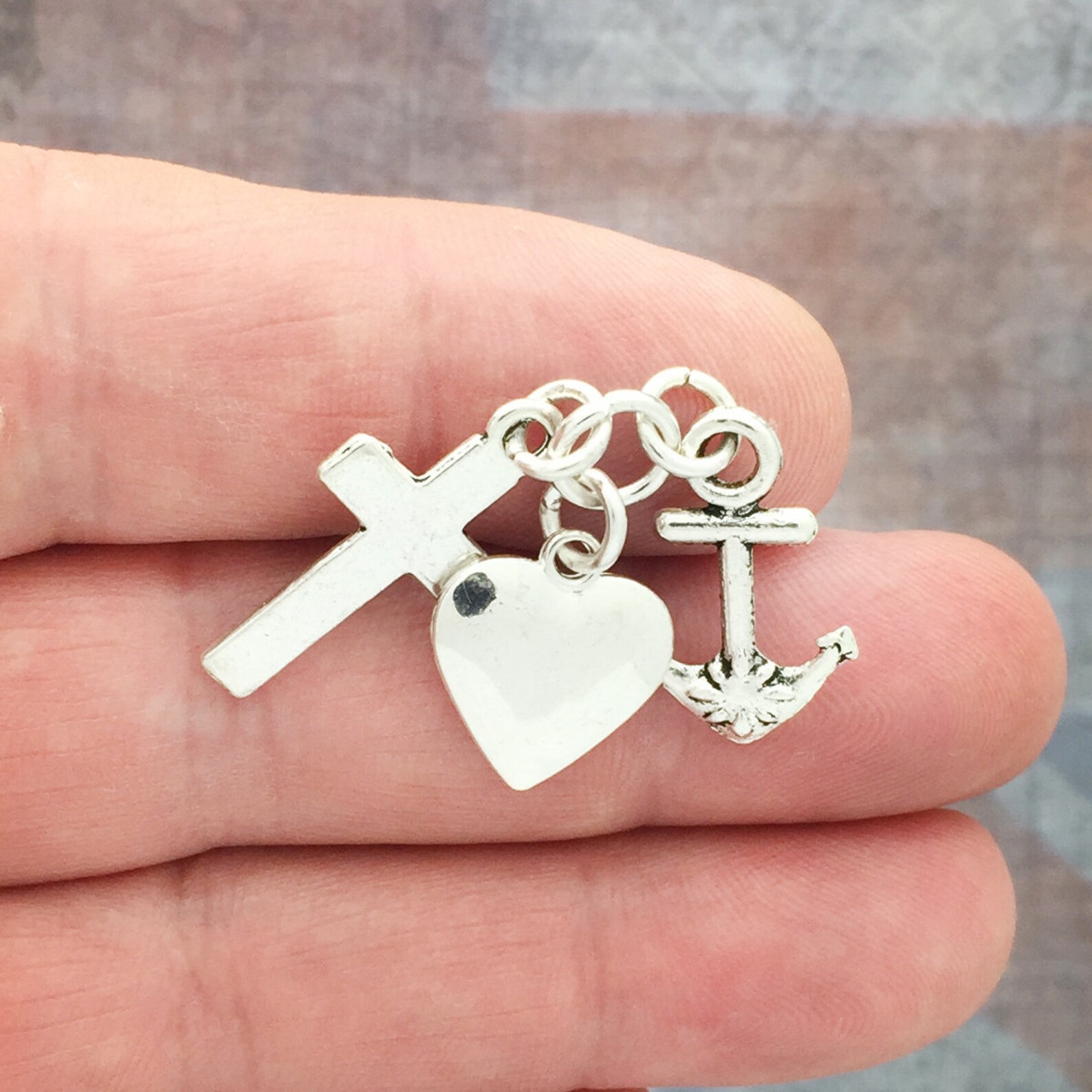 2 Silver Faith Hope Love Charm by TIJC SP1641 - Etsy