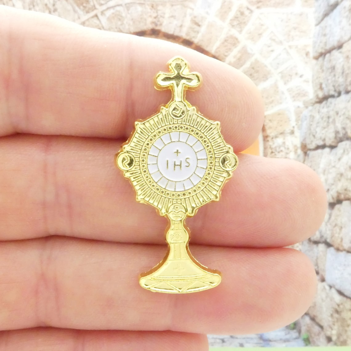 1 Gold IHS Catholic First Communion Lapel Pin 41x21mm by TIJC - Etsy