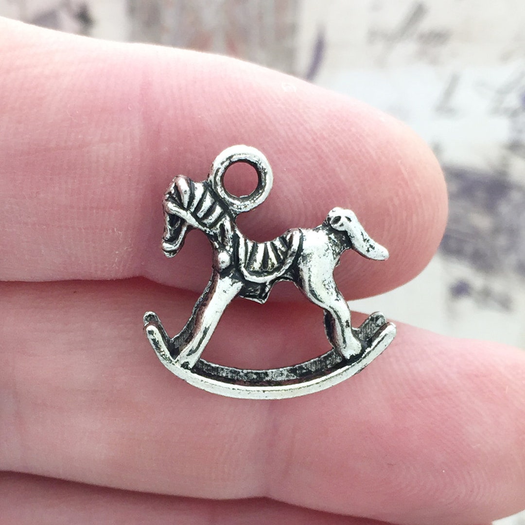 6 Rocking Horse Charm Silver by TIJC SP0311 - Etsy