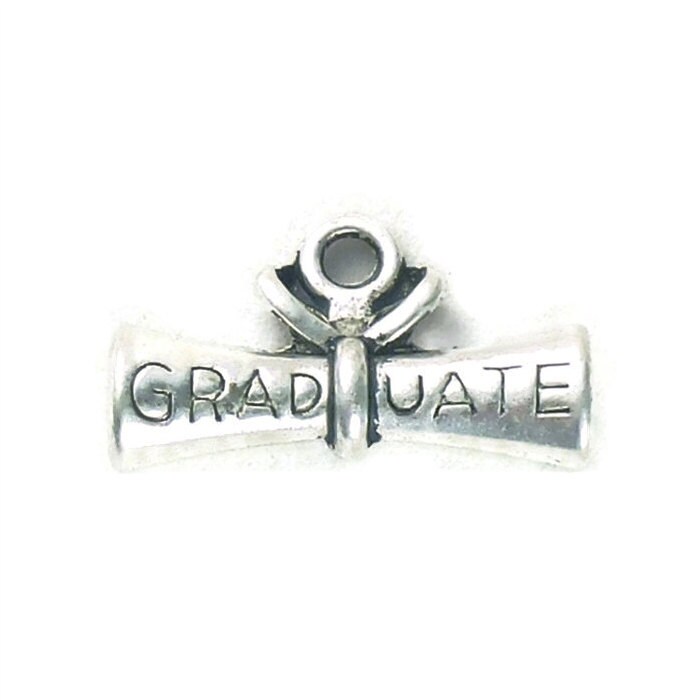 5 Silver Diploma Charm Graduation Pendant by TIJC SP1007 - Etsy