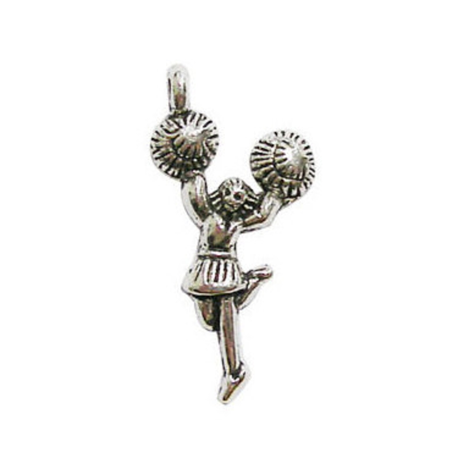 10 Silver Cheerleader Charm Cheer by TIJC SP0039 - Etsy