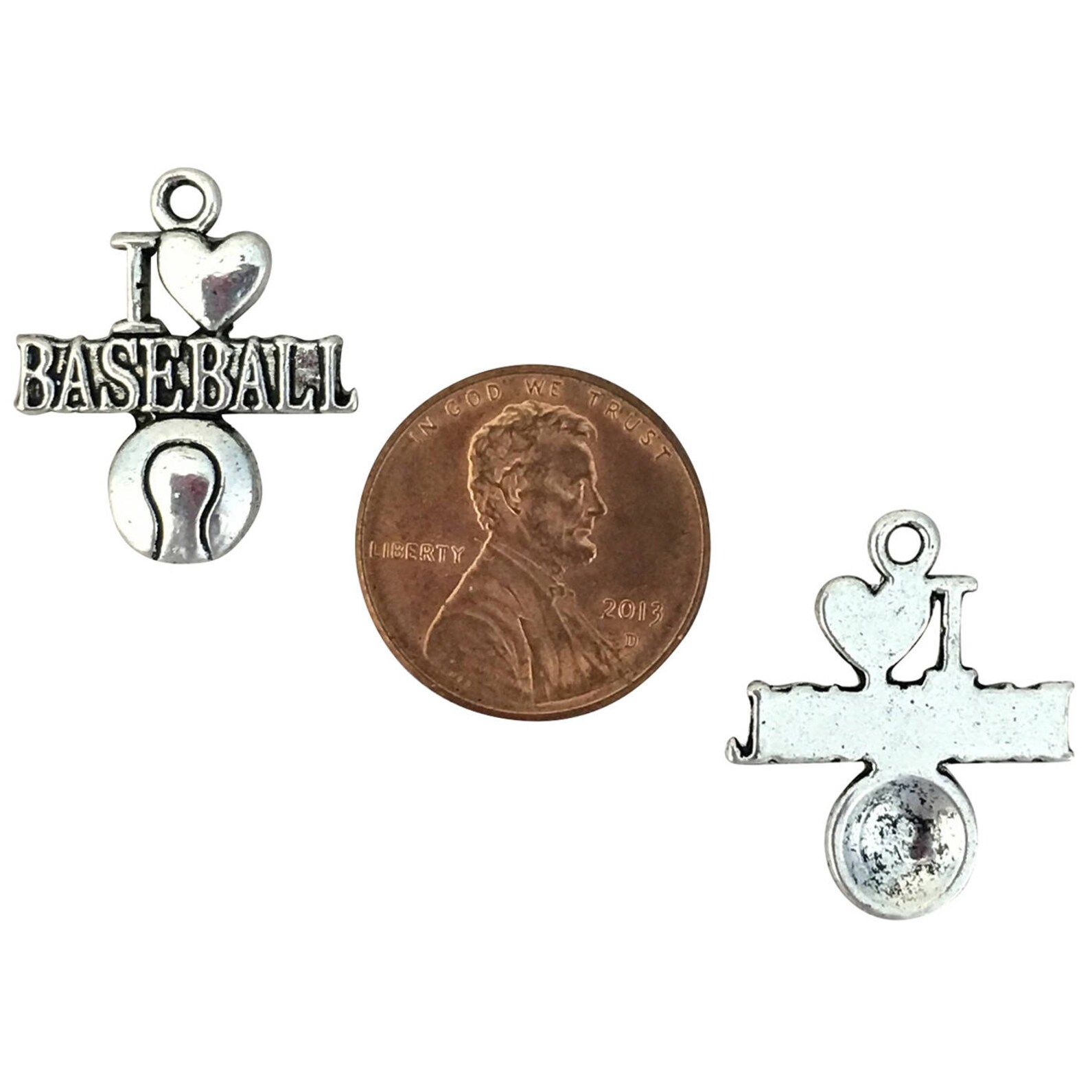 BULK 30 Silver I Love Baseball Charm Pendant by TIJC SP0020B - Etsy