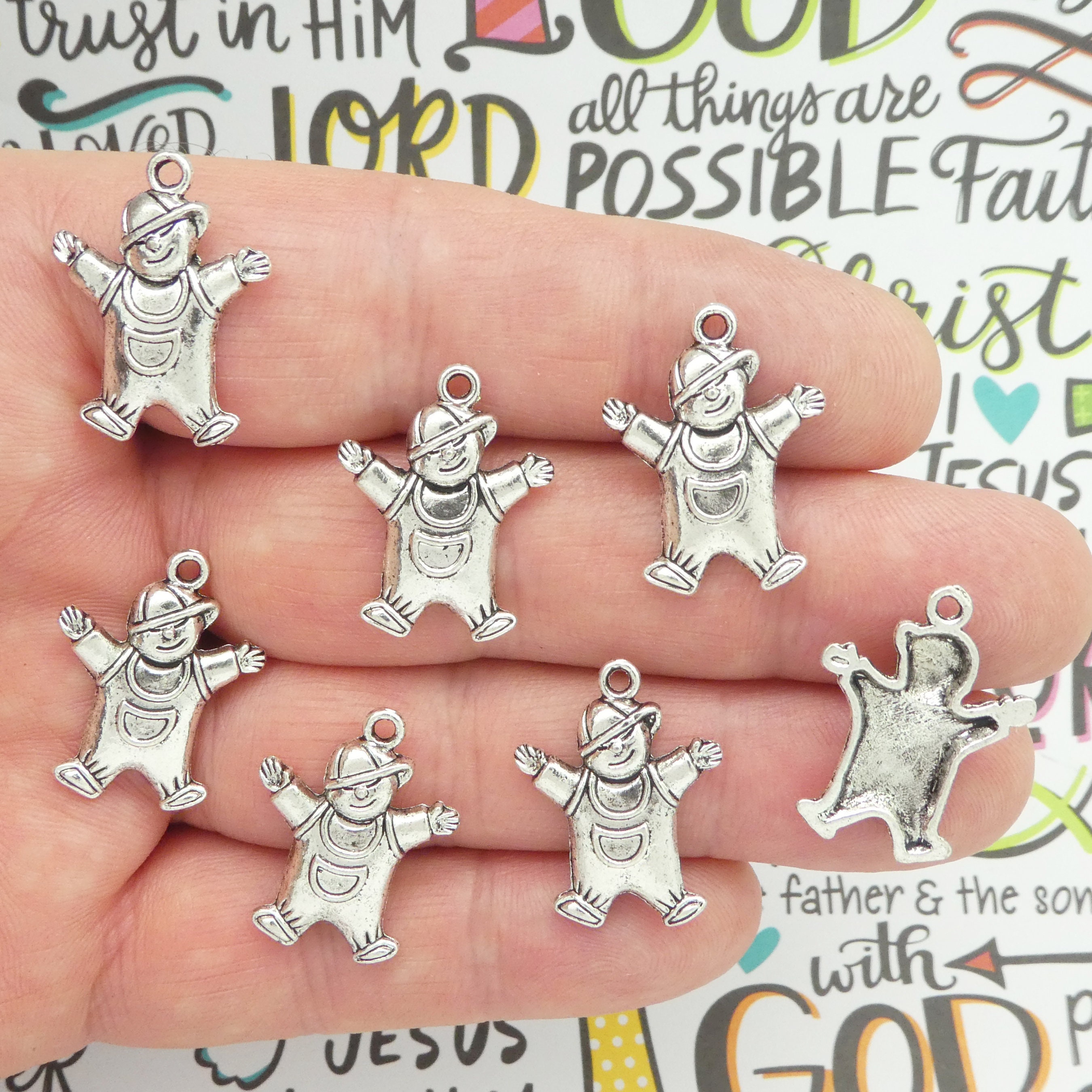 12 Little Boy Charm Pendant Silver by TIJC SP0667 - Etsy