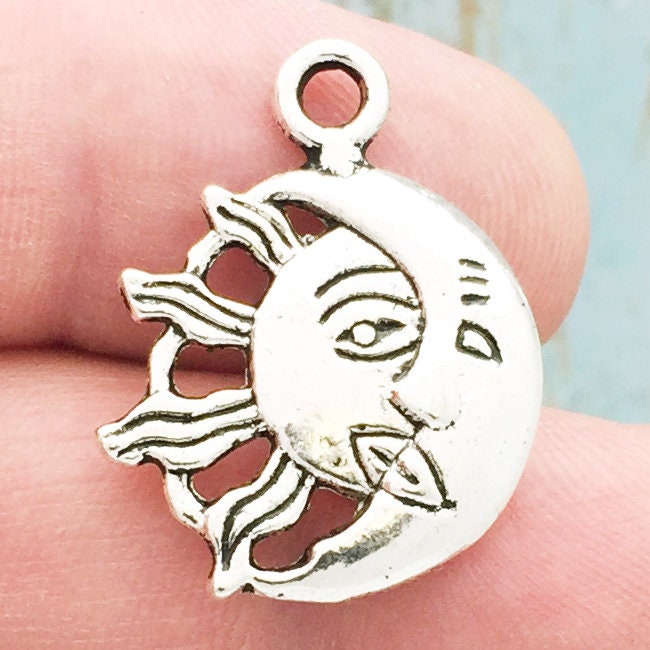 5 Moon and Sun Charm Silver by TIJC SP0306 | Etsy