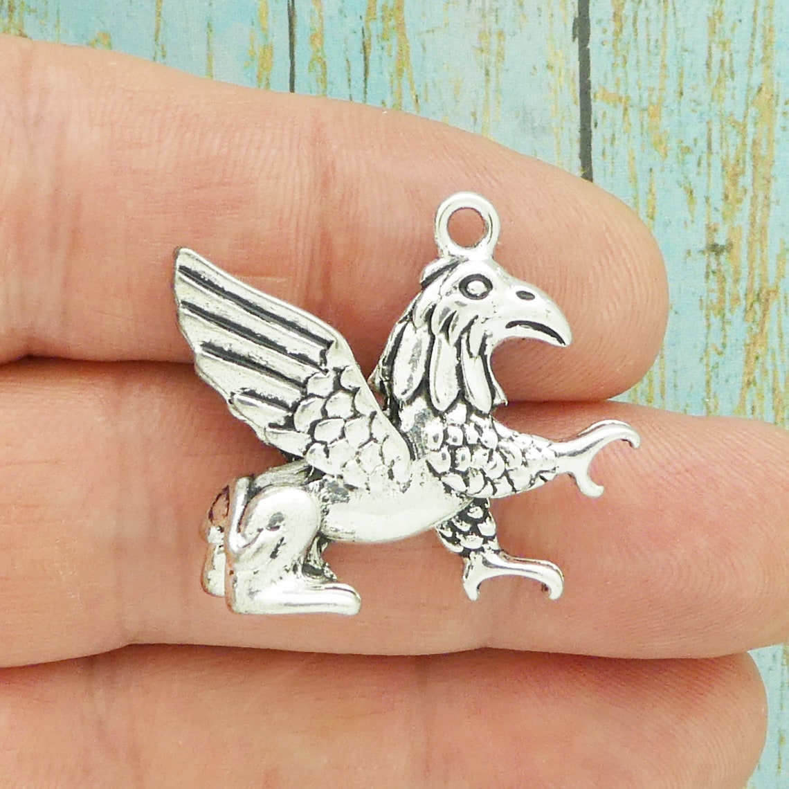 1 Silver Griffin Charm Pendant by TIJC SP0644 - Etsy