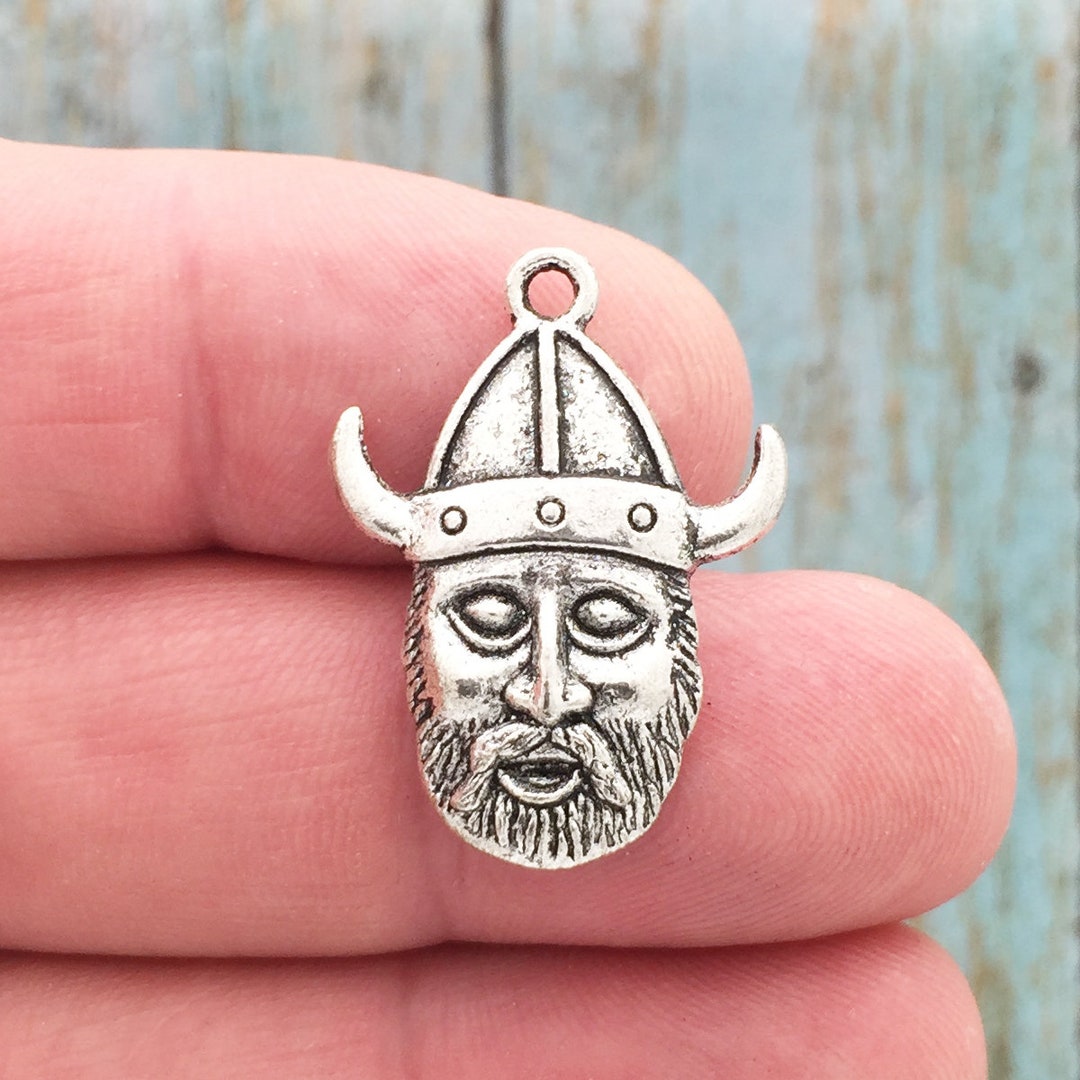 5 Silver Viking Charm Pendant With Helmet by TIJC SP0912 - Etsy