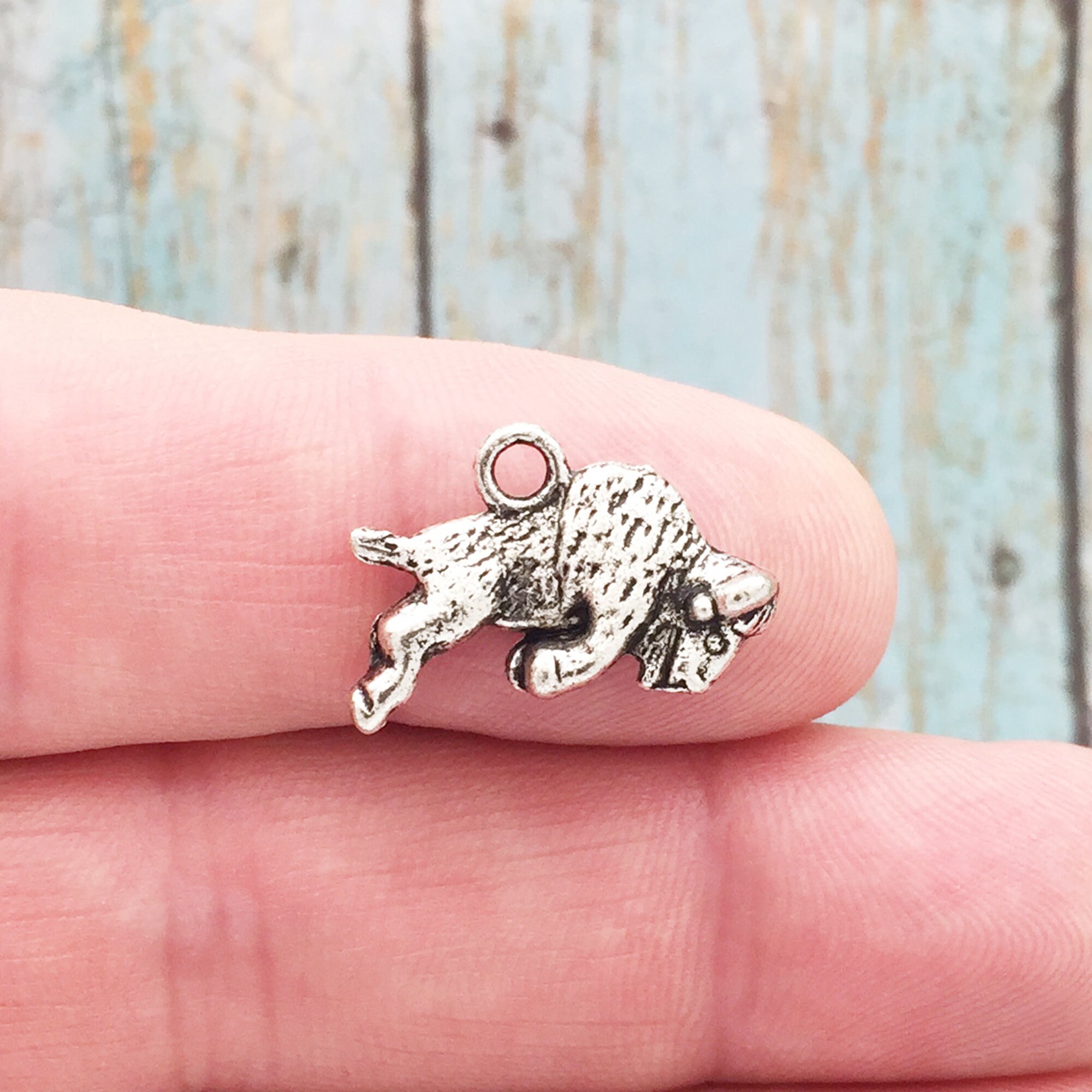 5 Buffalo Charm Silver by TIJC SP0247 | Etsy