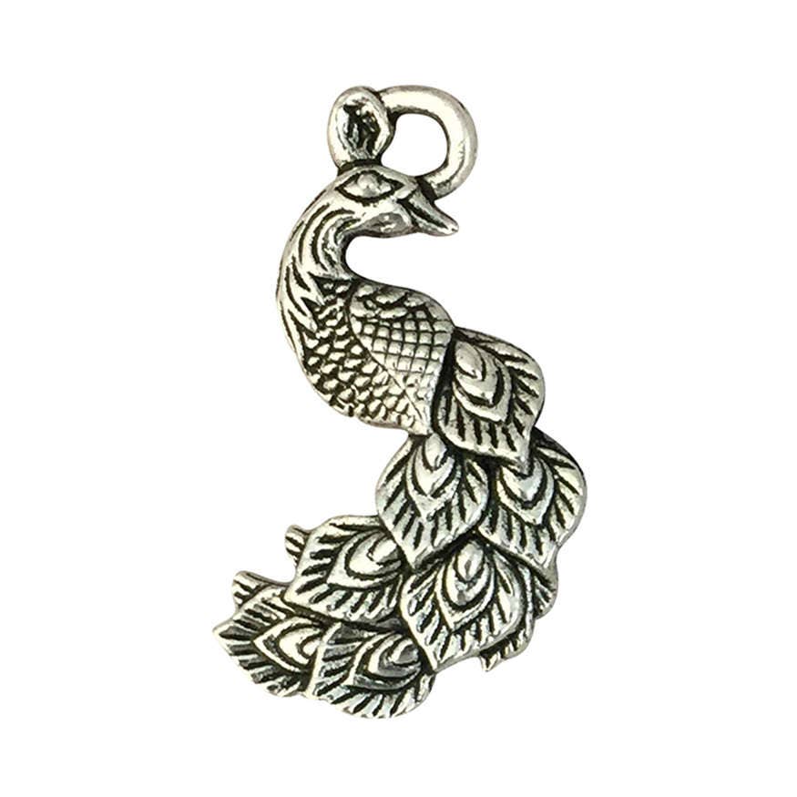 5 Silver Peacock Charm by TIJC SP0331 - Etsy