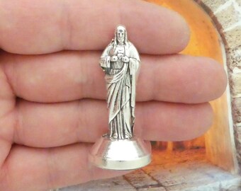 Vintage Sacred Heart of Jesus Mini Statue Small Hand-crafted Christian ...